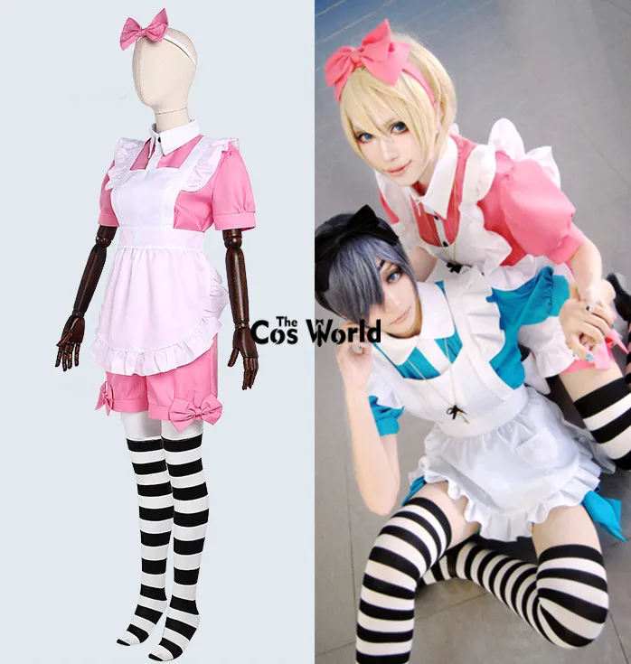 Ciel Phantomhive Alice Maid Apron Dress Uniform Anime Cosplay Costume ...