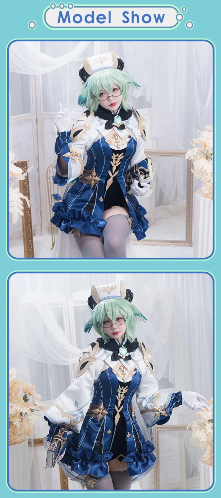 Sucrose Cosplay Genshin Impact Halloween Christmas Costume Retro ...