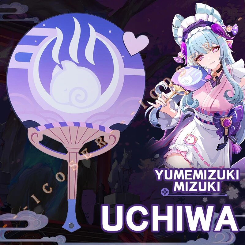 Genshin Impact Yumemizuki Mizuki Cosplay Fächer Lila Natlan Halloween ...