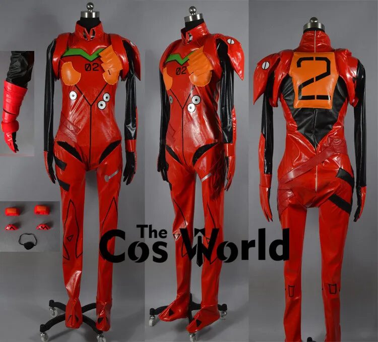 EVA Asuka Langley Soryu Fight Uniform Jumpsuits Outfit Anime Customize ...