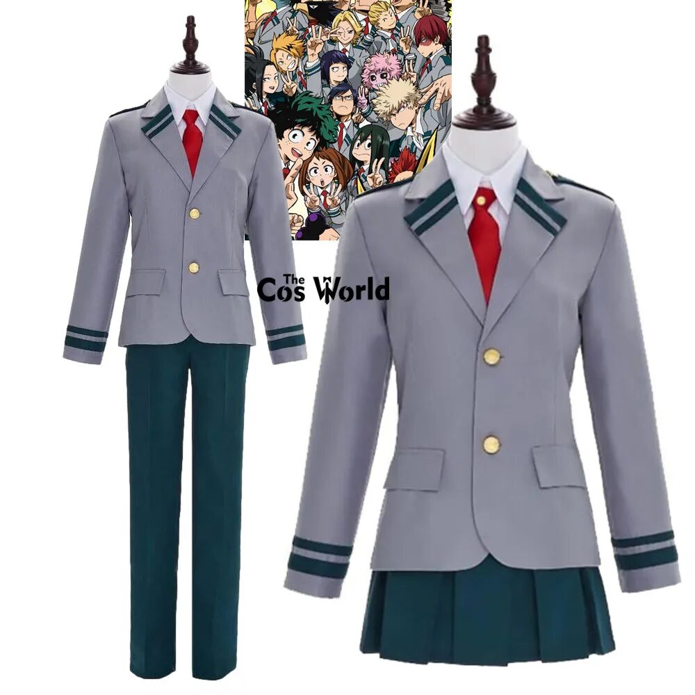Midoriya Izuku Bakugo Katsuki Uraraka Ochaco School Uniform Anime ...