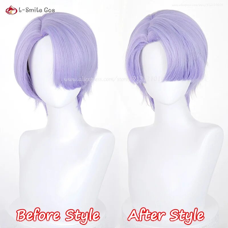Panty & Stocking New Angel Cosplay Perücke 30cm Lila Synthetik ...